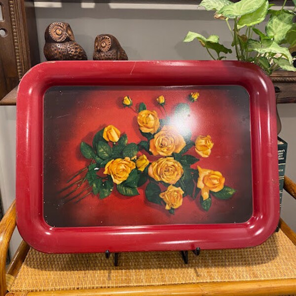 Vintage Metal Tray - Etsy