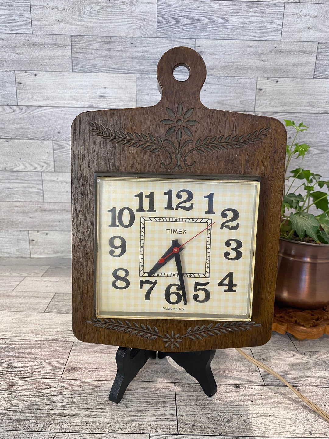 Vintage Timex Faux Wood Cutting Board Clock - Plug-in Wall Clock - Etsy