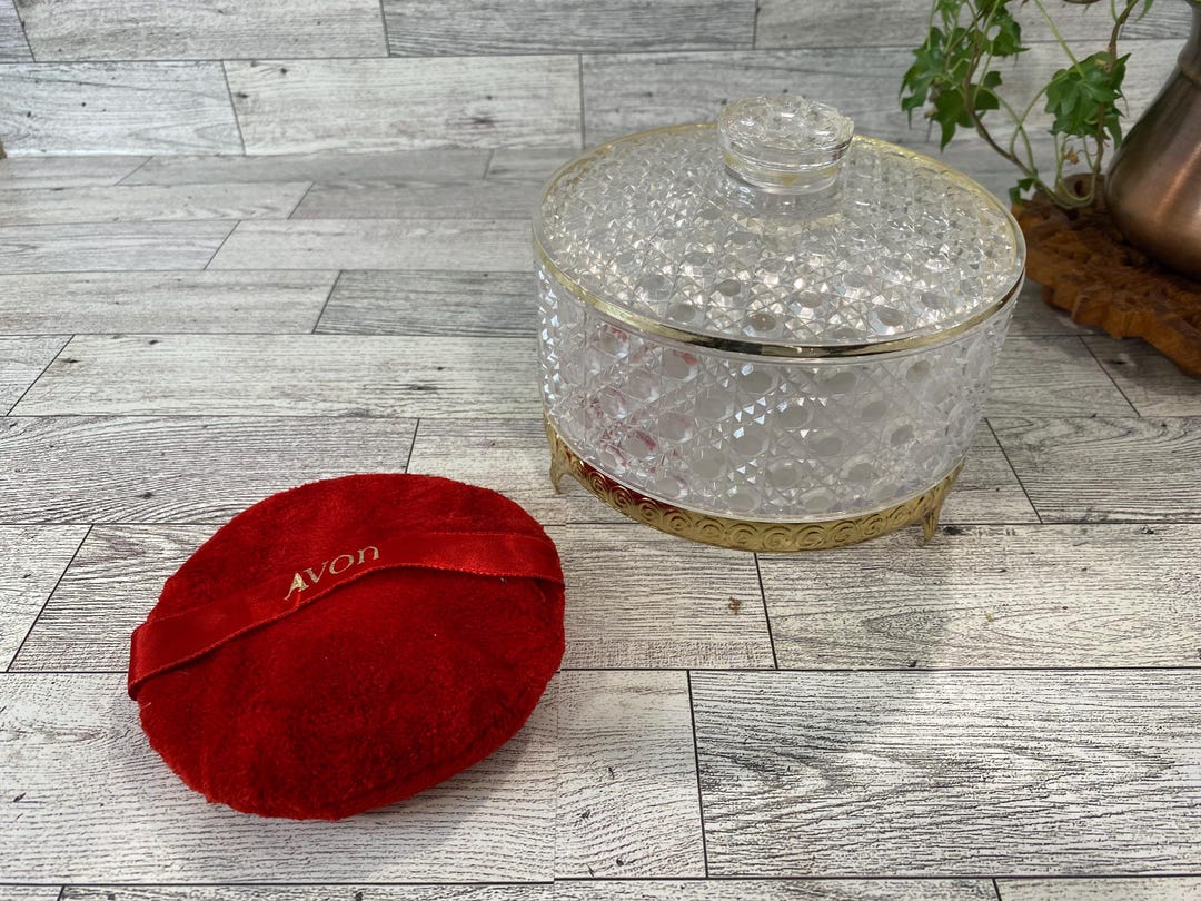 Vintage Avon Dusting Powder Container Footed Gold Filigree Base - Etsy