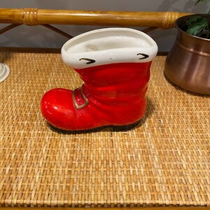 Vintage Santa's Boot Ceramic Container Planter - Etsy