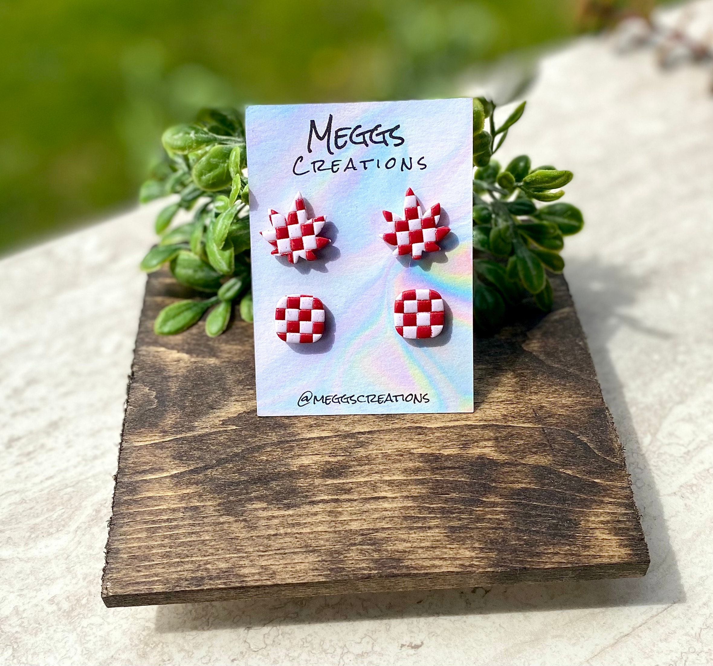 Checkered Stud Packs - Etsy