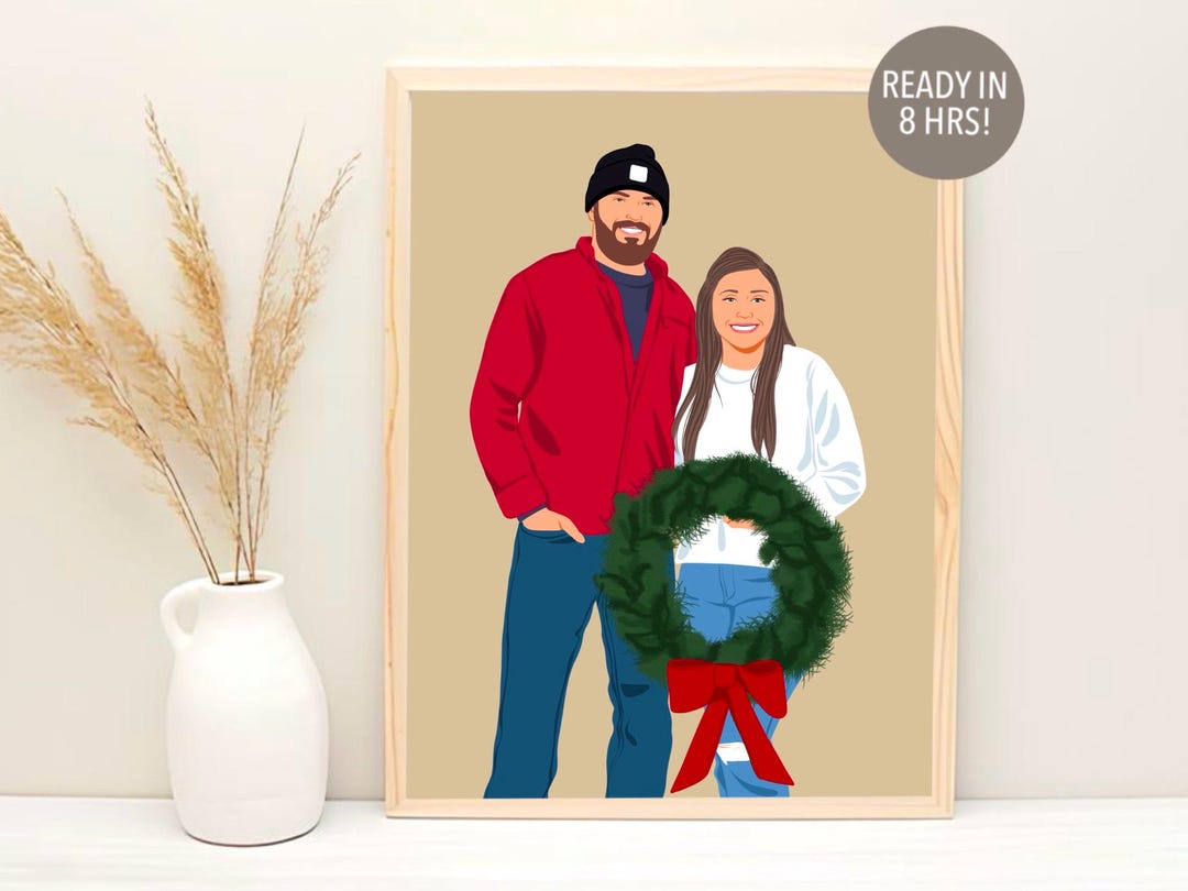 Cartoon Couple Portrait, Boyfriend Birthday Gift, Custom Couple ...