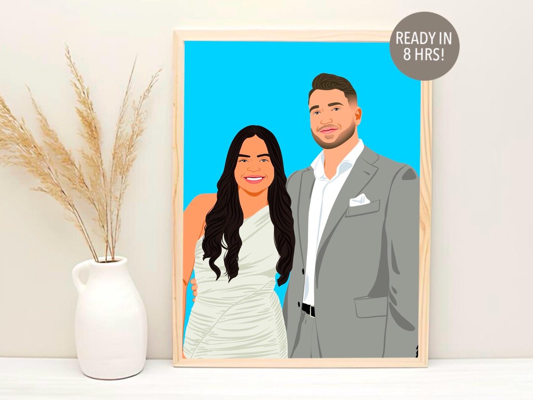 Custom Couple Portrait, Faceless Portrait, Birthday Gift for Him ...