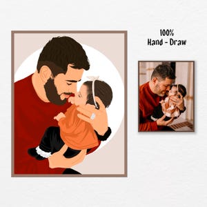 Custom Cartoon Portrait, Father's Day Gift, Personalized Gift for Dad ...