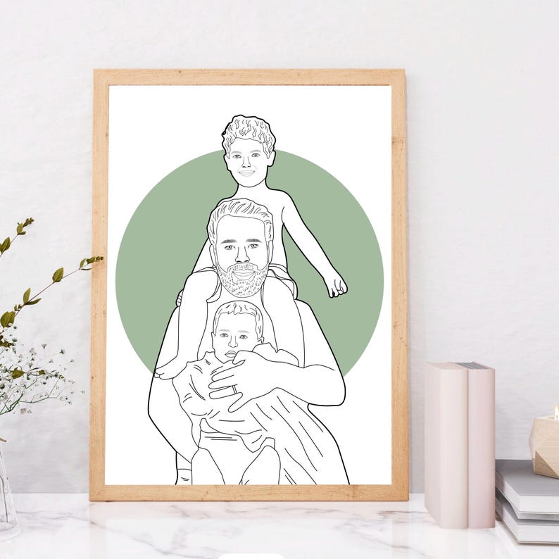 Custom Family Line Drawing, Personalized Family Portrait, Drawing From ...