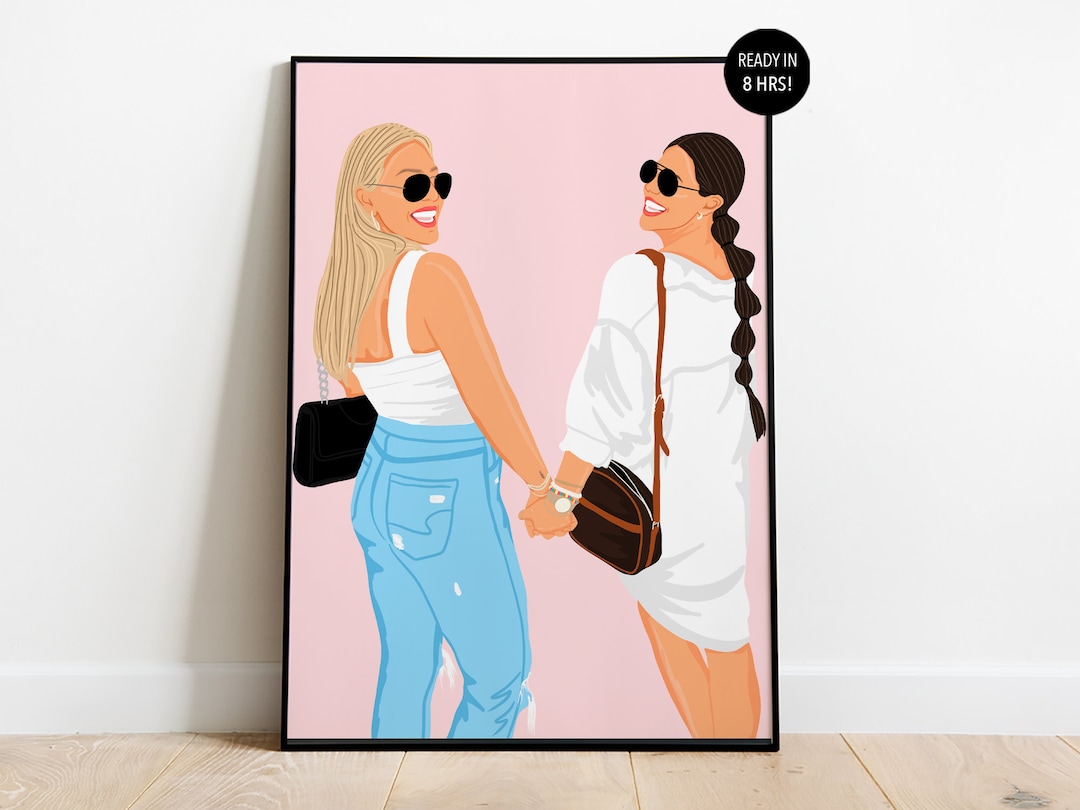Best Friend Portrait, Custom Illustration, Best Friend Birthday Gift ...