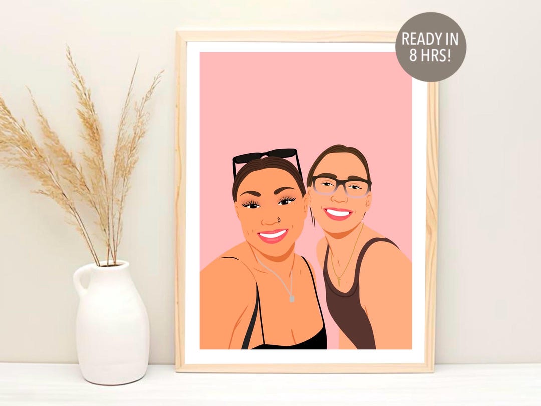 Custom Best Friend Portrait, Best Friend Gift, Faceless Portrait, Best ...