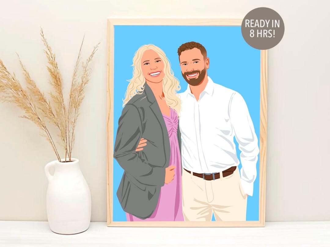 Custom Portrait for Couple, Faceless Couple Portrait, 10th Anniversary ...