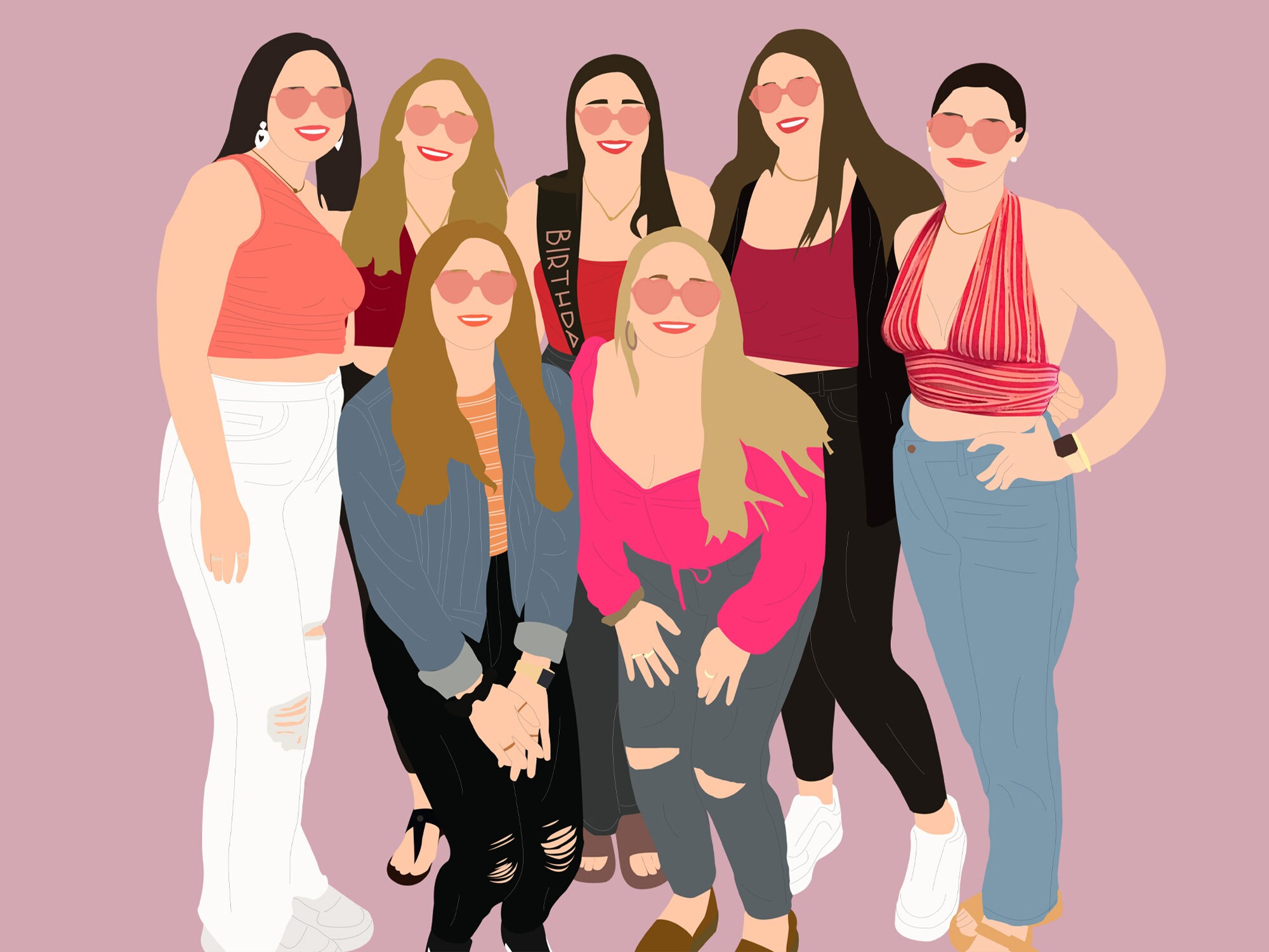 Custom Best Friend Portrait Faceless Digital Portrait Best - Etsy