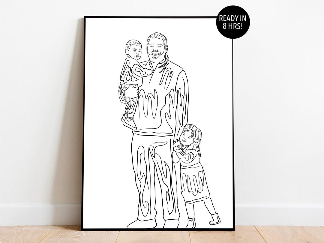 Custom Family Line Drawing, Personalized Family Portrait, Drawing From ...