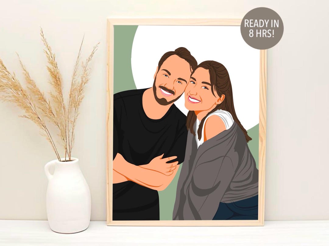 Custom Faceless Portrait, Couple Portrait, Anniversary Gift for Him ...