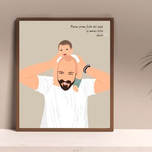 Fathers Day Portrait, Personalized Gifts for Dad, Custom Portrait ...