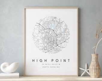 High Point City Map - Etsy