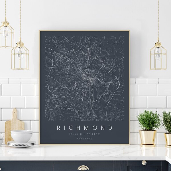 Richmond Map - Etsy