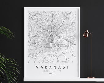 Varanasi Map Poster - Etsy
