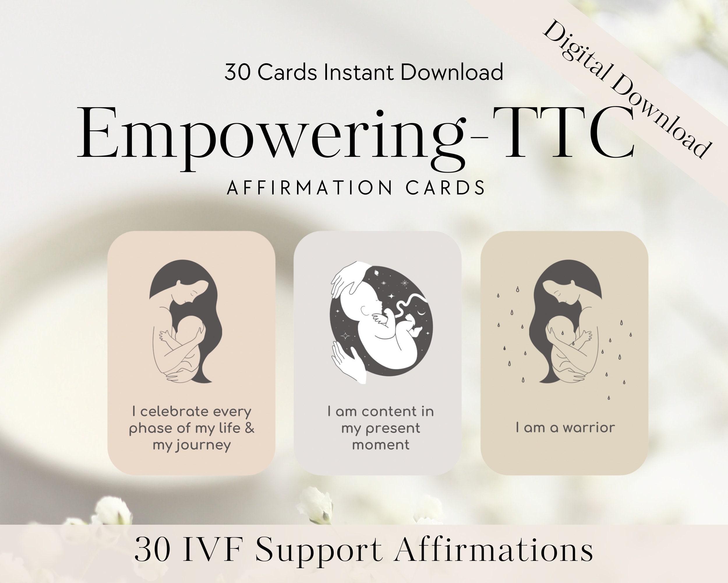 30 Fertility Affirmation Cards for IVF Moms, Printable IVF Support Gift ...