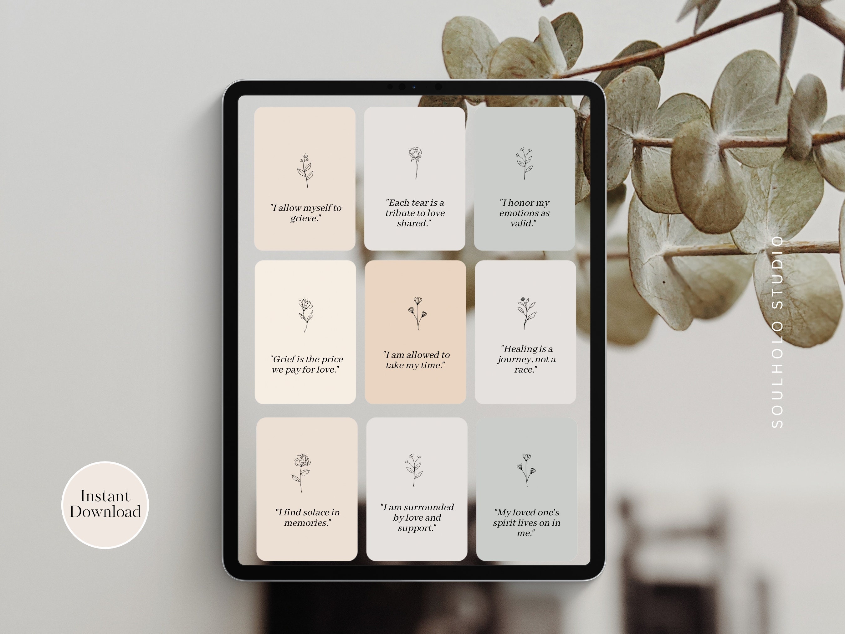 50+ Grief Affirmation Card for Loss, Printable Comfort Cards, Healing ...