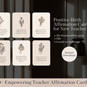 50+ Teacher Affirmation Printable Cards, Motivational Teacher Mantras ...