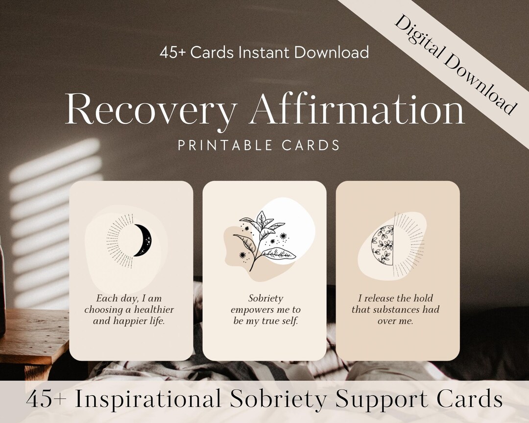45 Printable Sobriety Affirmation Cards for Addiction Recovery ...