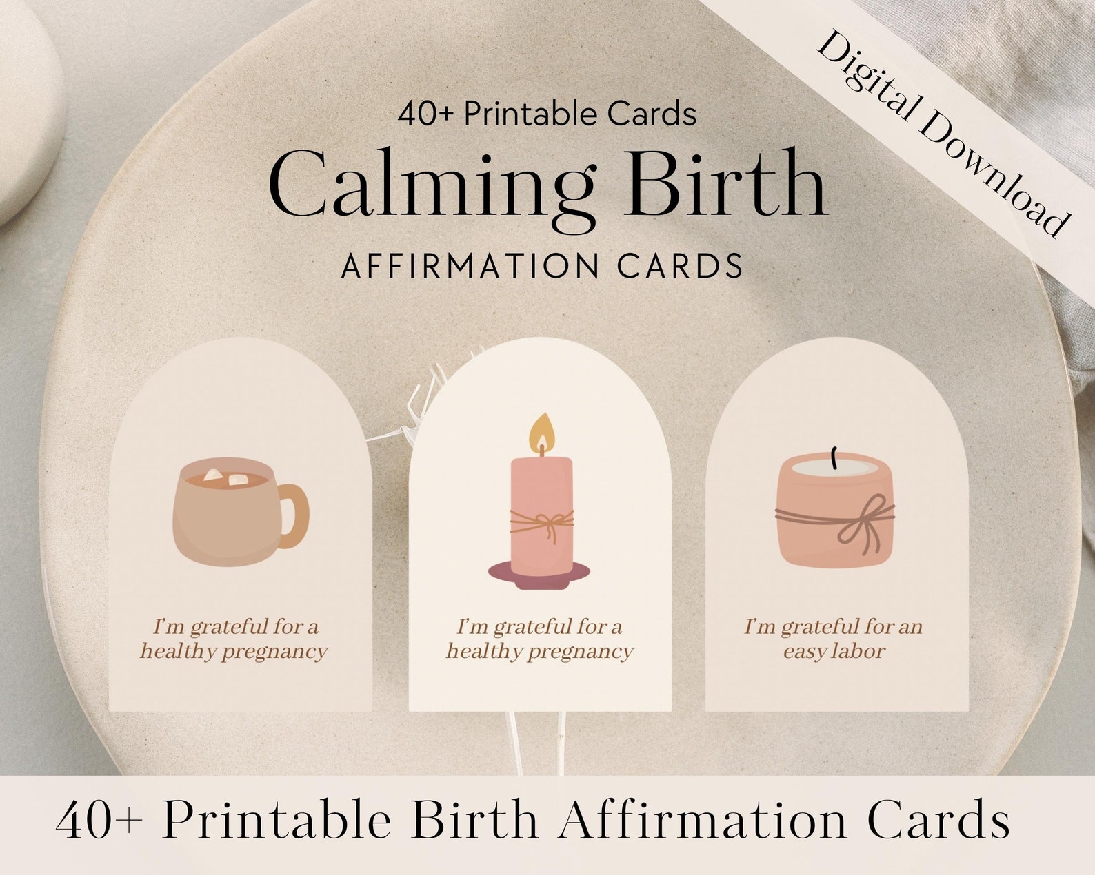40+ Positive Pregnancy Affirmation Cards, Printable Birth Mantra Cards ...