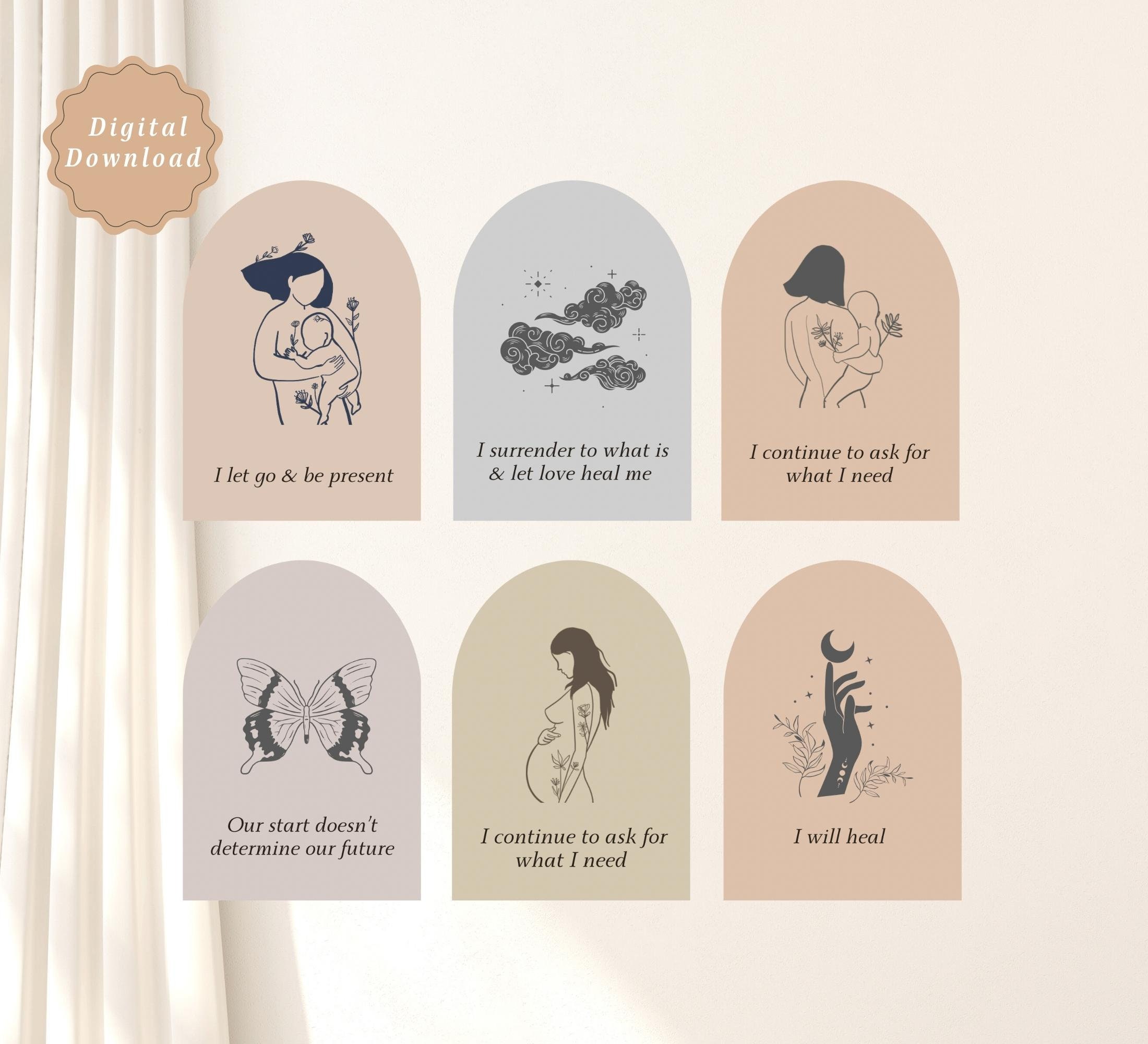 30 Editable Birth Affirmation Cards, Positive Affirmations for Labor ...