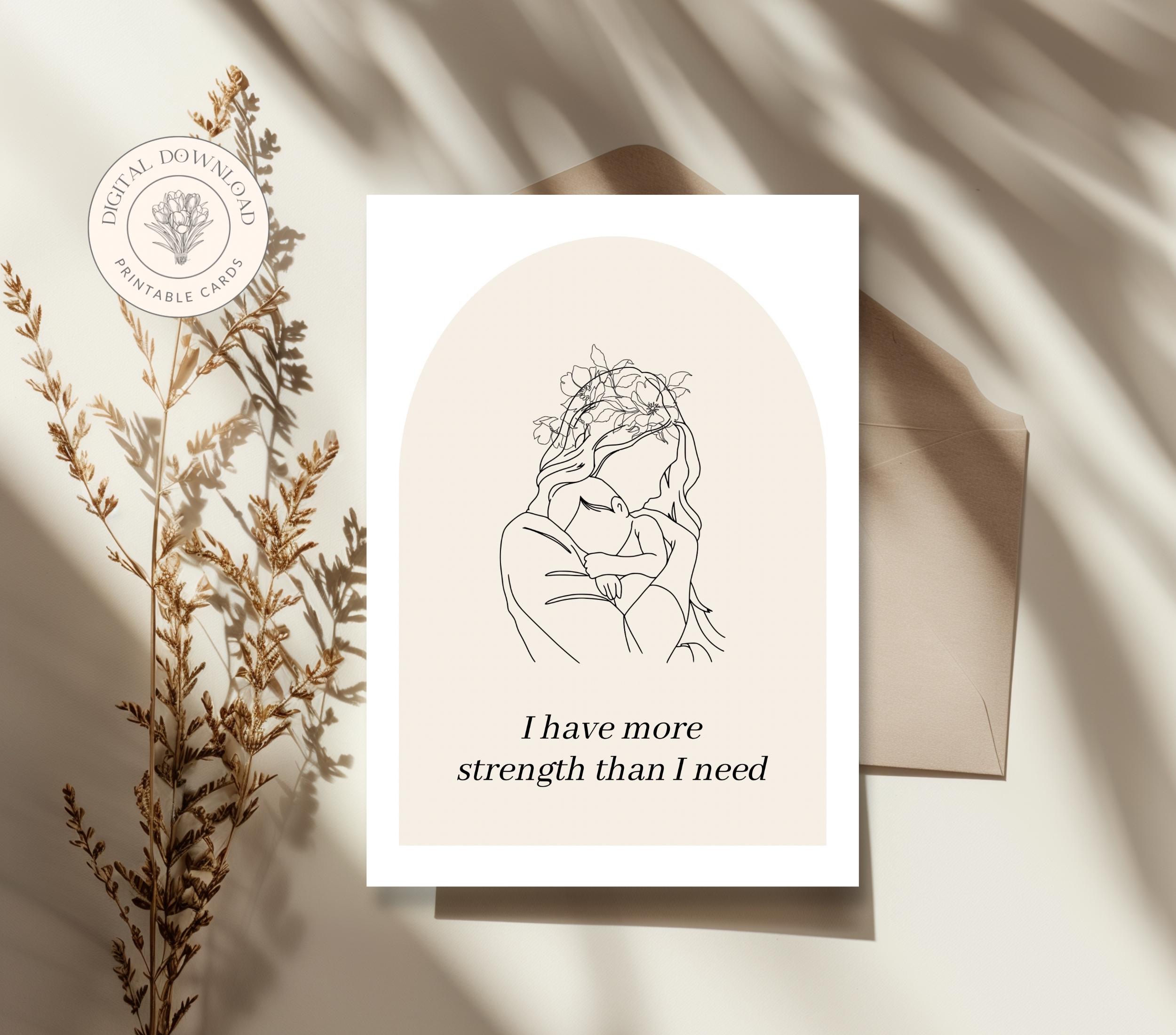 Set of 36 Positive Birth Affirmation Printable Cards | Positive Birth Quote | Pregnancy Line Art ...