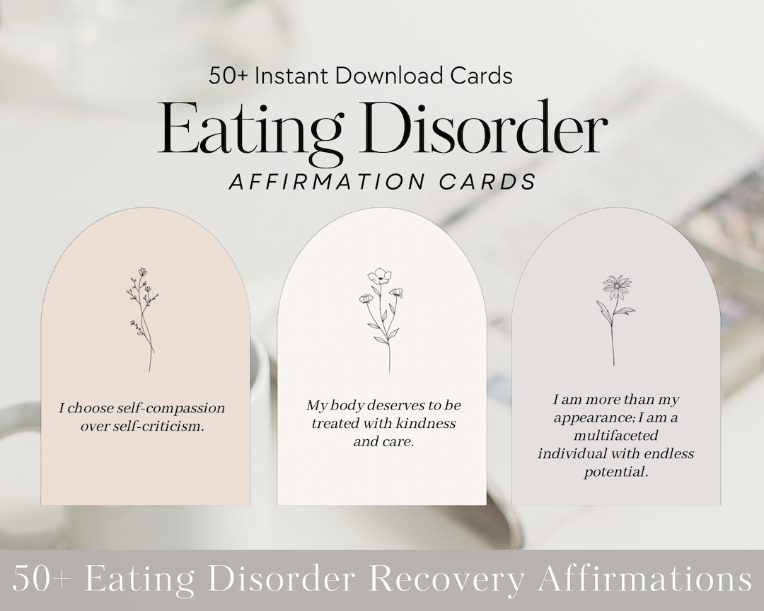 50 Eating Disorder Recovery Affirmations, Positive Affirmation Cards ...