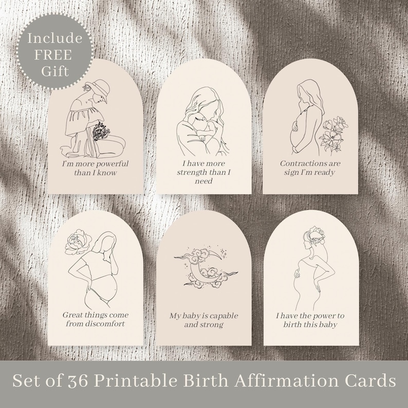 Set of 36 Positive Birth Affirmation Printable Cards - Etsy