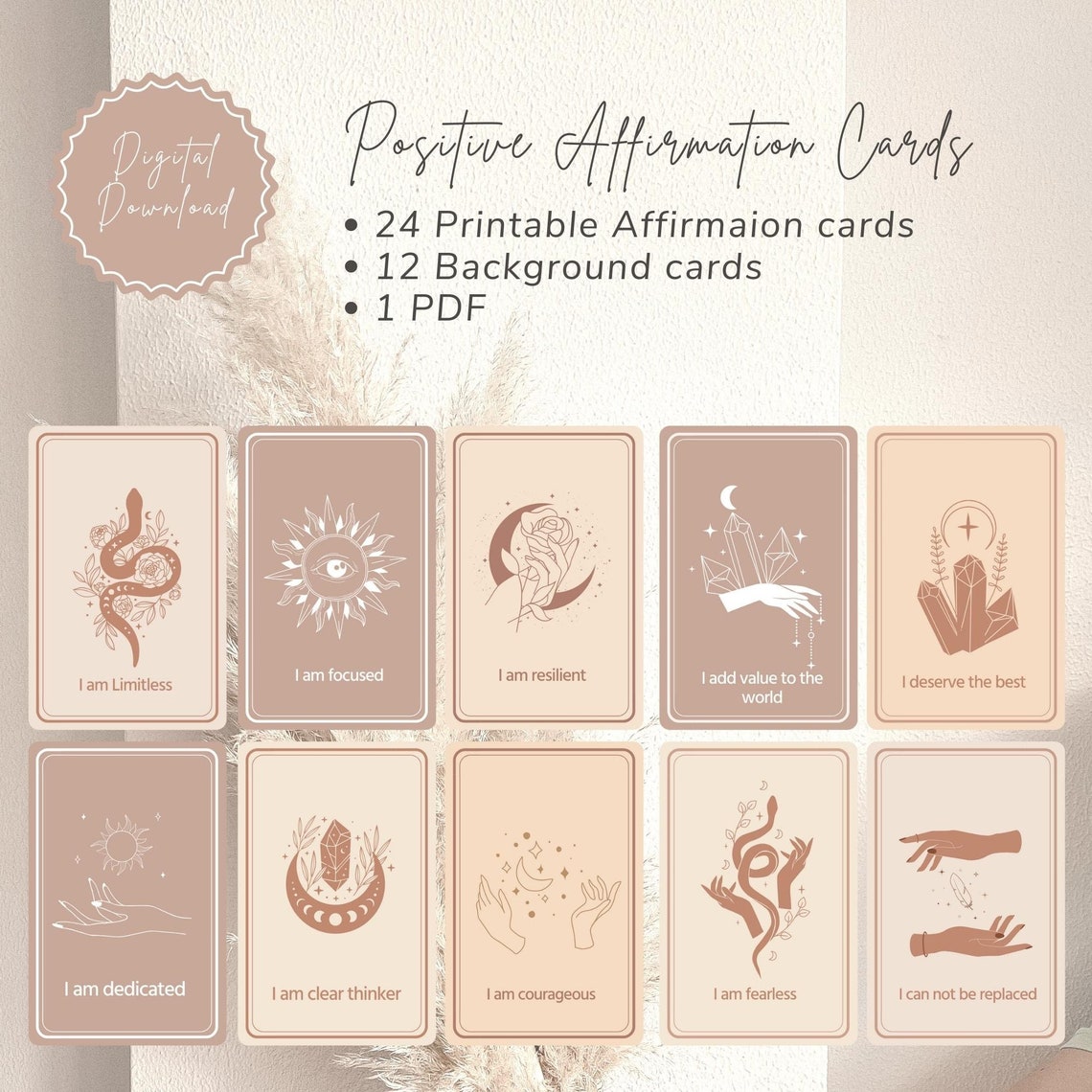 Self-compassion Affirmation Cards, Daily Self-love Printable ...