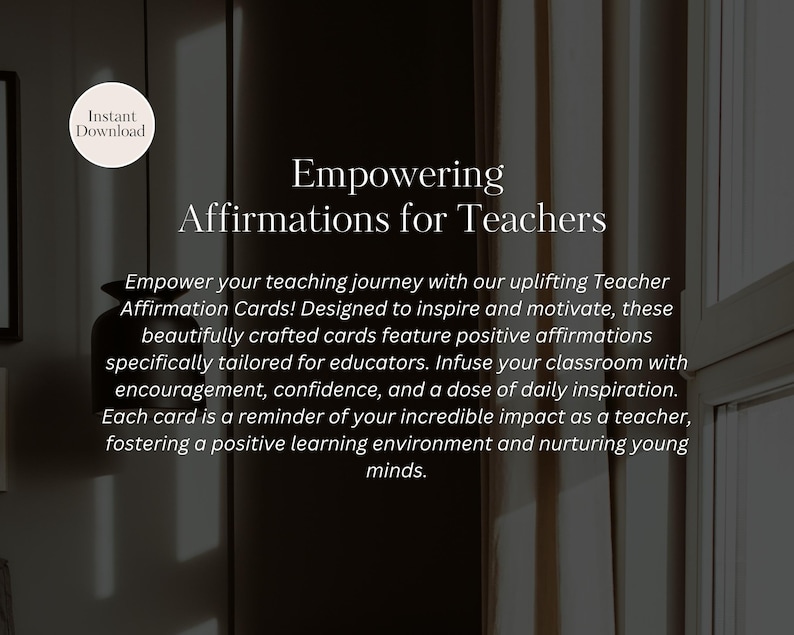 50 Teacher Affirmation Printable Cards, Motivational Teacher Mantras ...