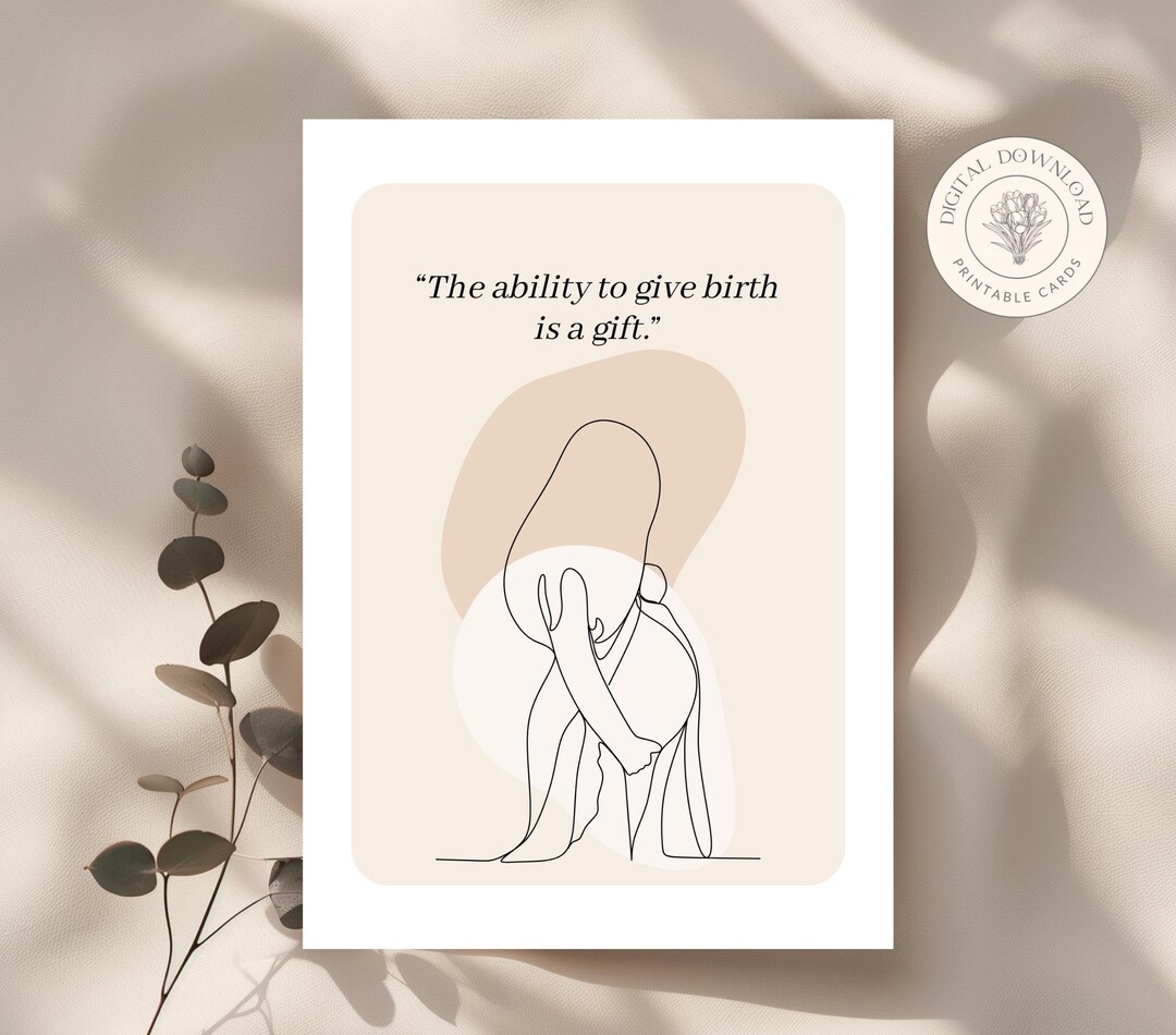 40+ Minimal Birth Affirmation Printable Cards, Positive Birth Quotes ...