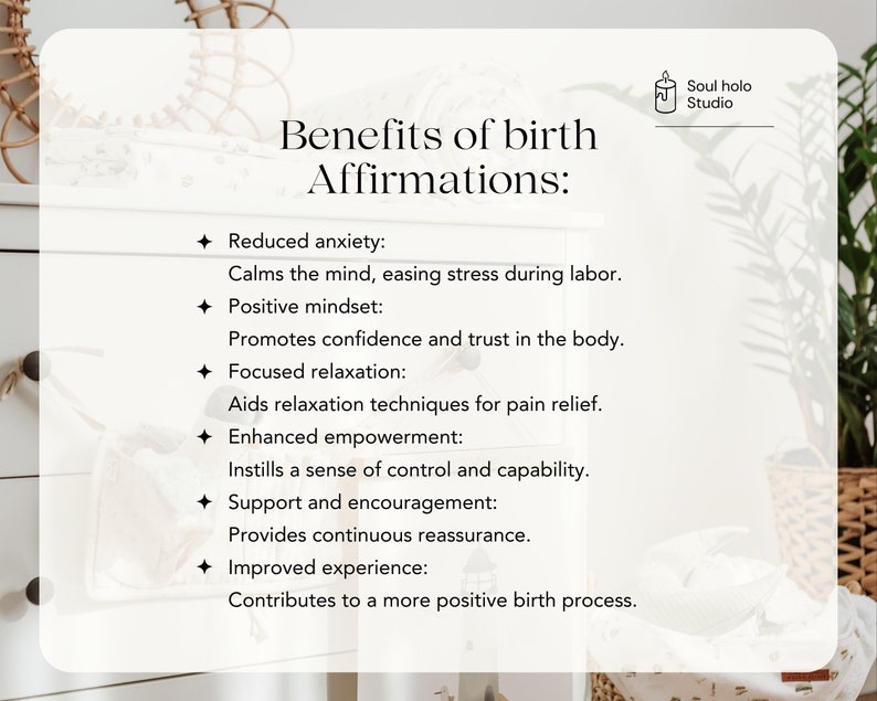 30+ Editable Childbirth Affirmation Card, Customizable Birth Mantras ...