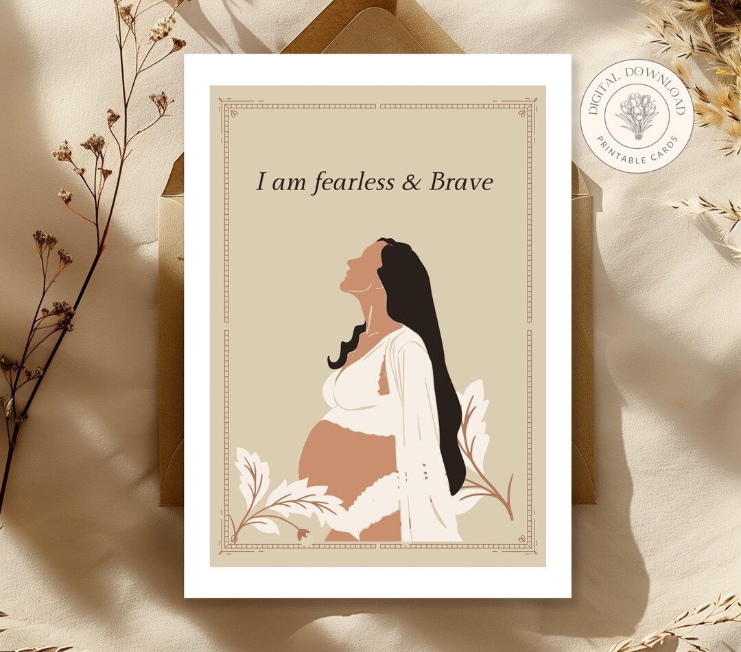 Boho Pregnancy Affirmation Cards Printable, Positive Birth Quotes for ...