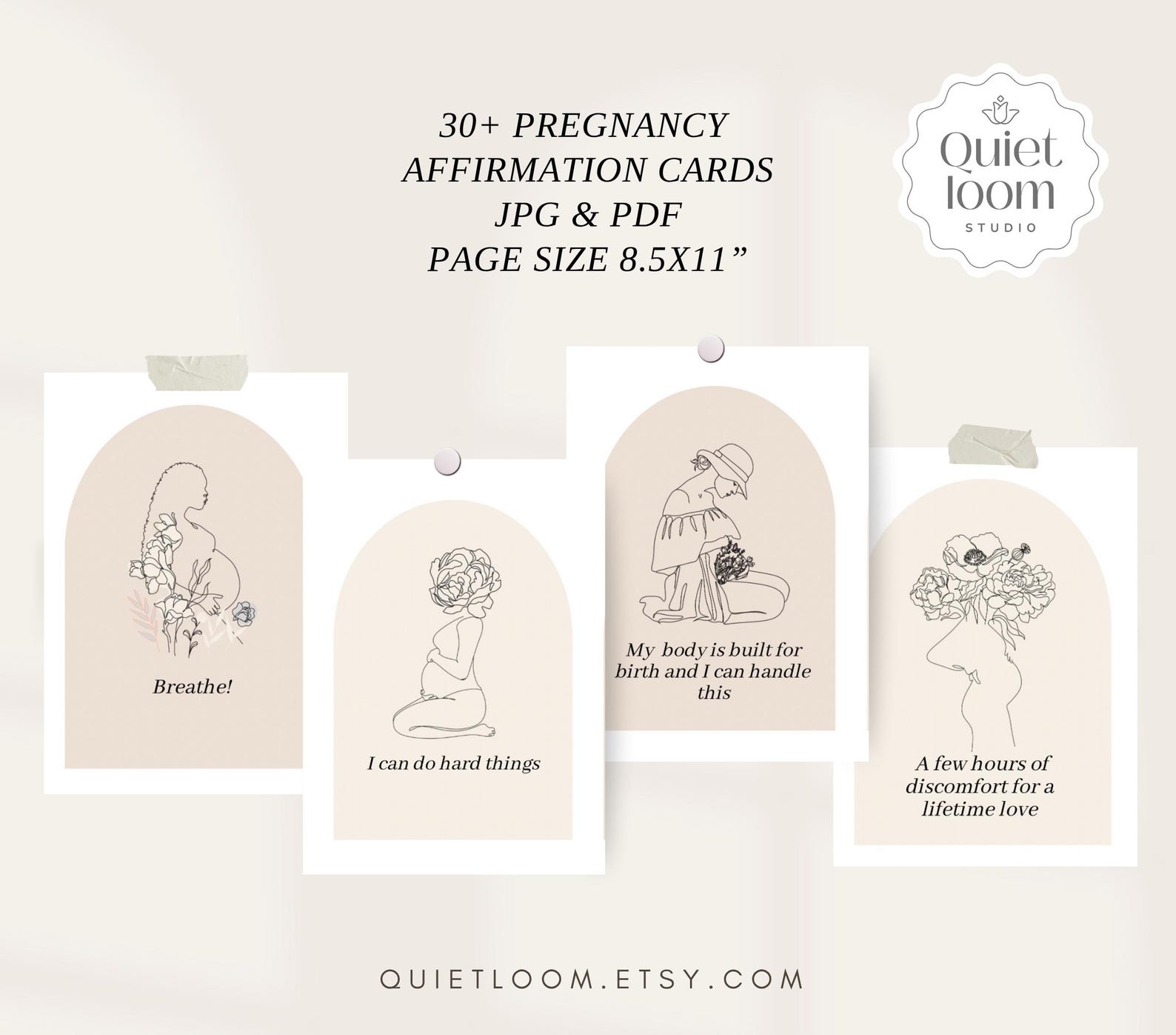 30+ Pregnancy Affirmation Printable Cards, Empowering Birth Quotes ...