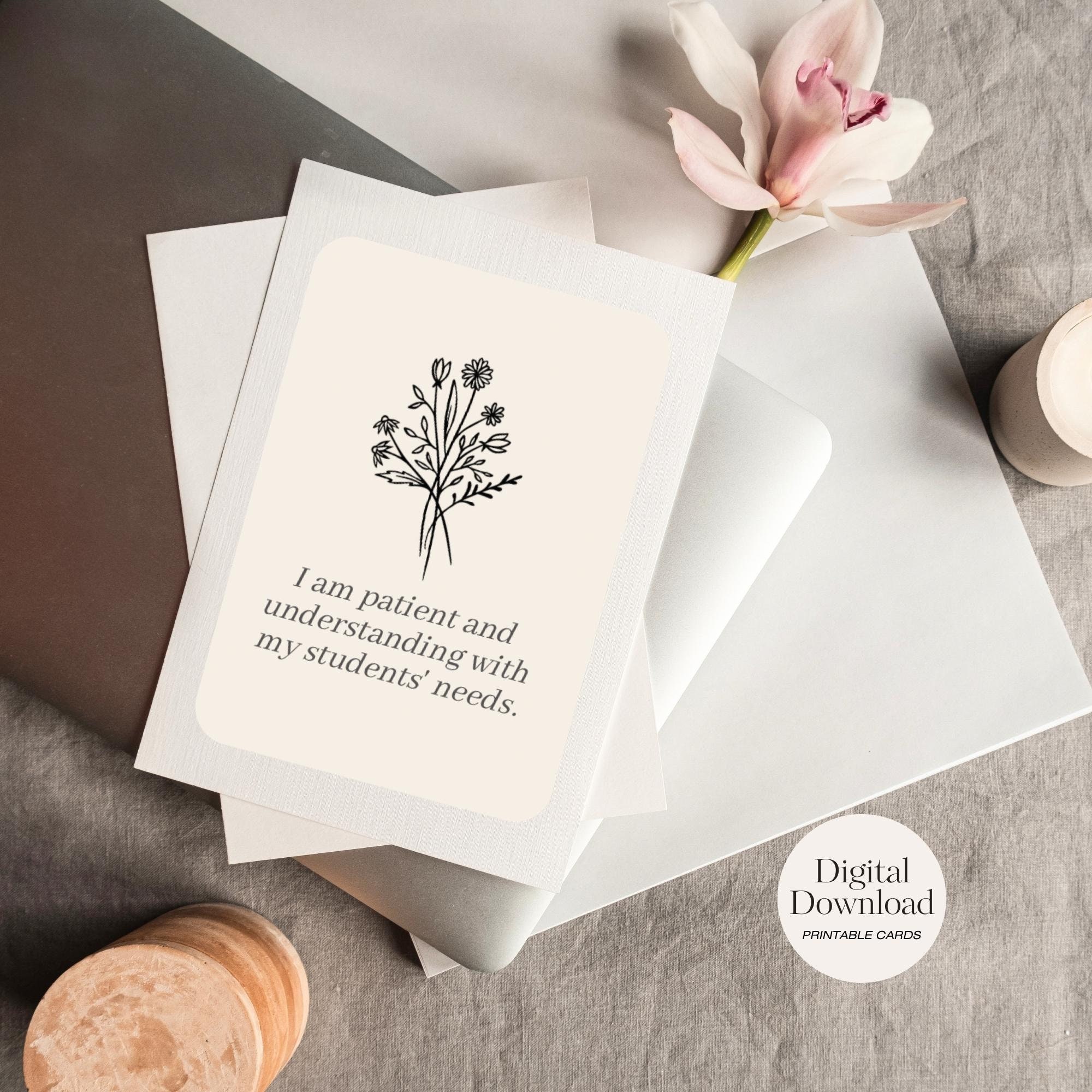 50 Teacher Affirmation Printable Cards, Motivational Teacher Mantras ...