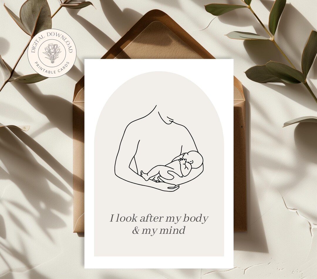 40+ Postpartum Affirmation Printable, Positive New Mother Cards, Stress ...