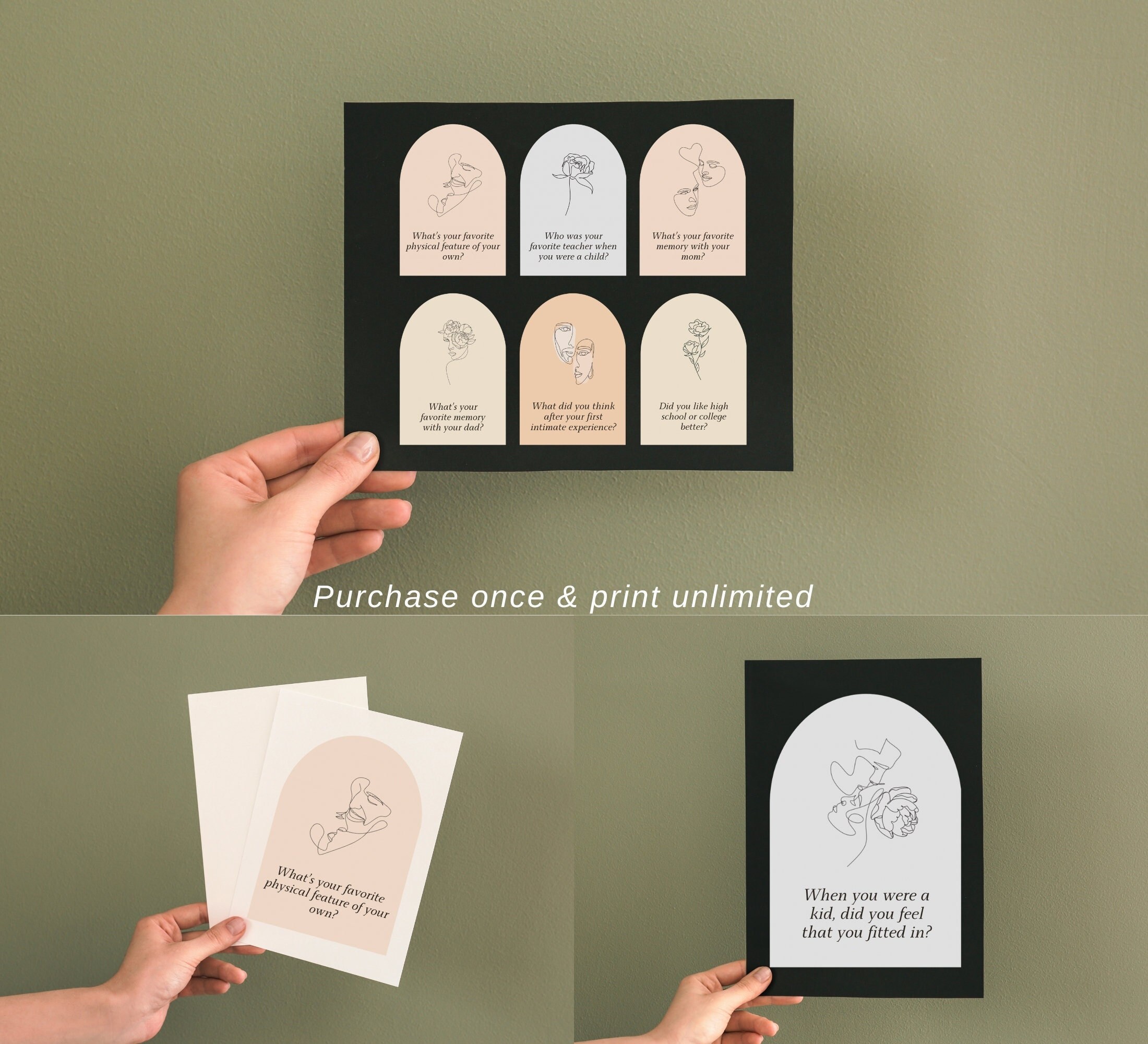 55 Printable Date Night Question Cards, Couples Deep Conversation ...