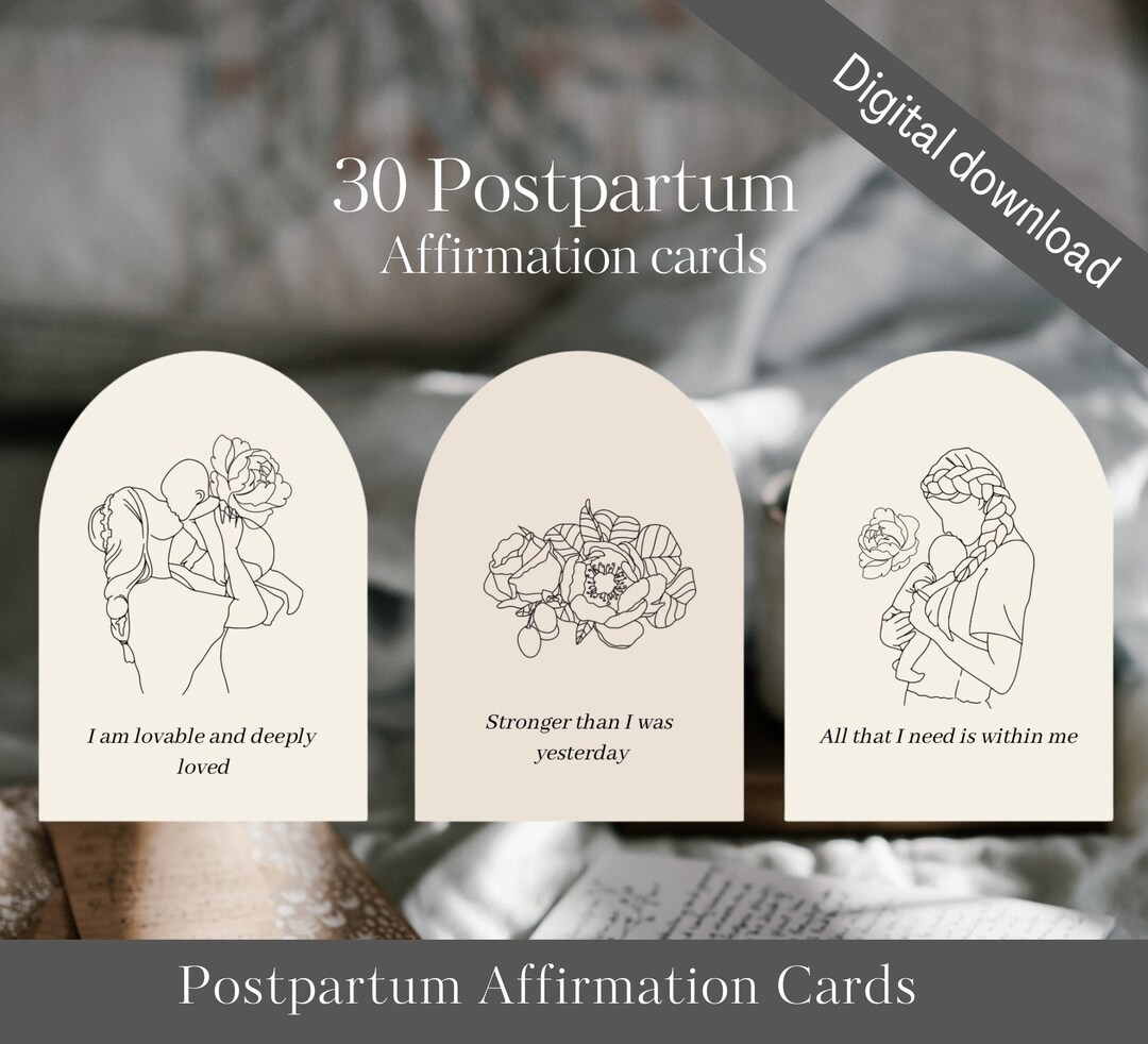 30 New Mom Encouragement Cards, Self-care Affirmation Cards, Digital ...