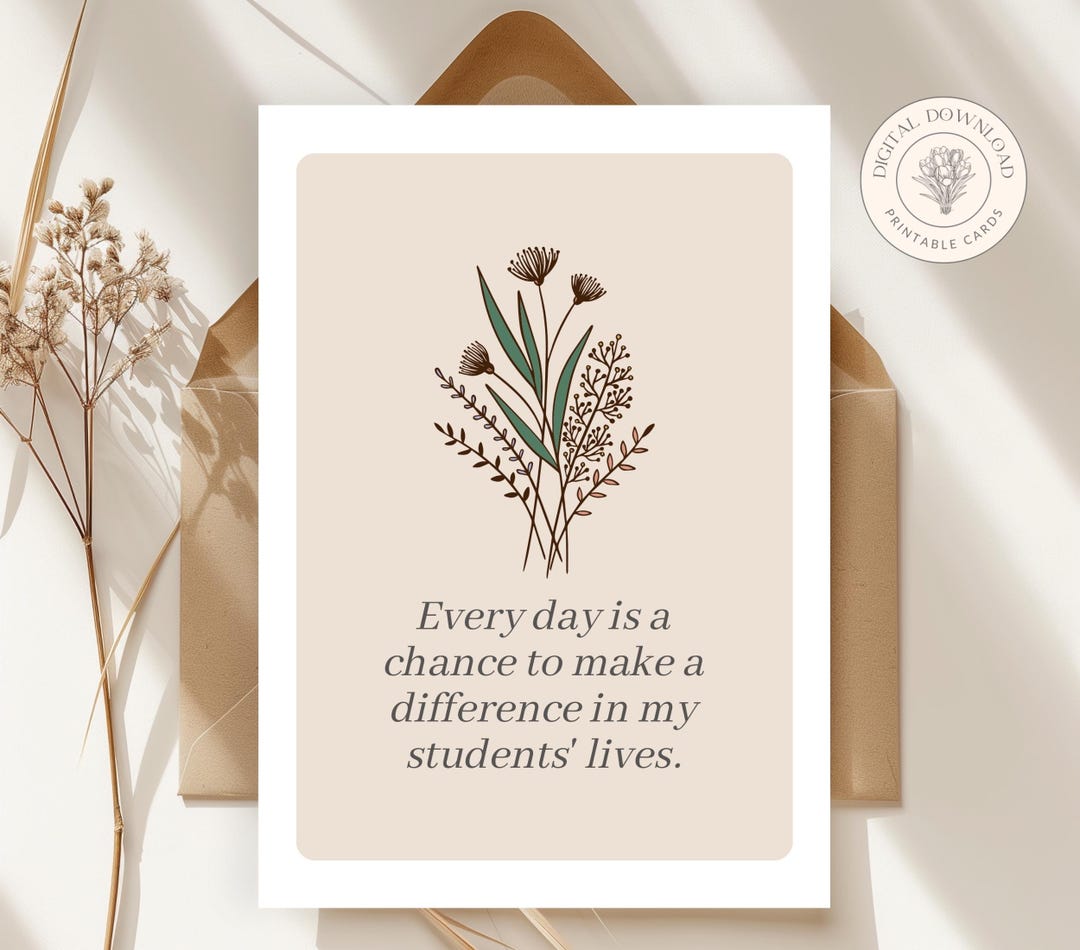 50+ Teacher Affirmation Printable Cards, Motivational Teacher Mantras ...