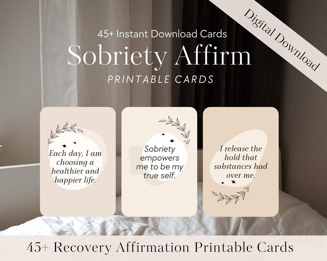 45 Sobriety Affirmation Cards, Positive Quotes for Recovery ...