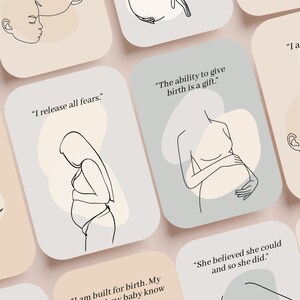 40+ Minimal Birth Affirmation Printable Cards, Positive Birth Quotes ...