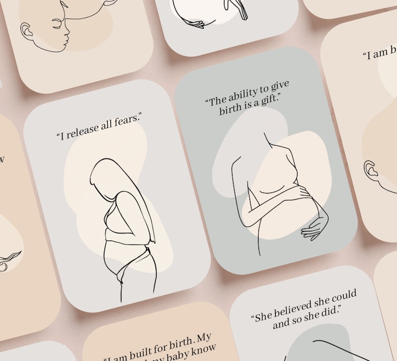 40 Minimal Birth Affirmation Printable Cards Positive Birth Quotes ...