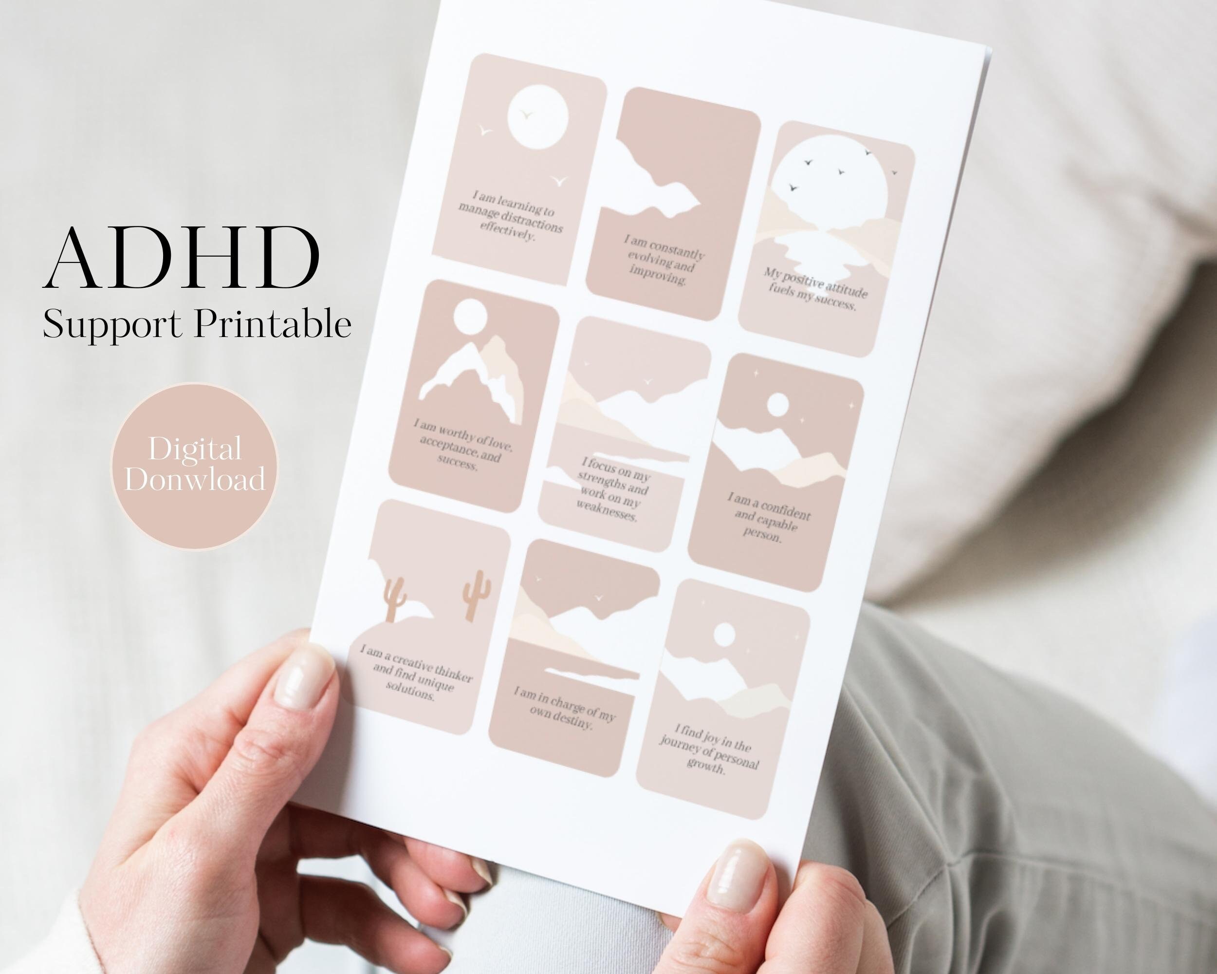 50 Printable ADHD Affirmation Cards, Positive Affirmations for ADHD ...