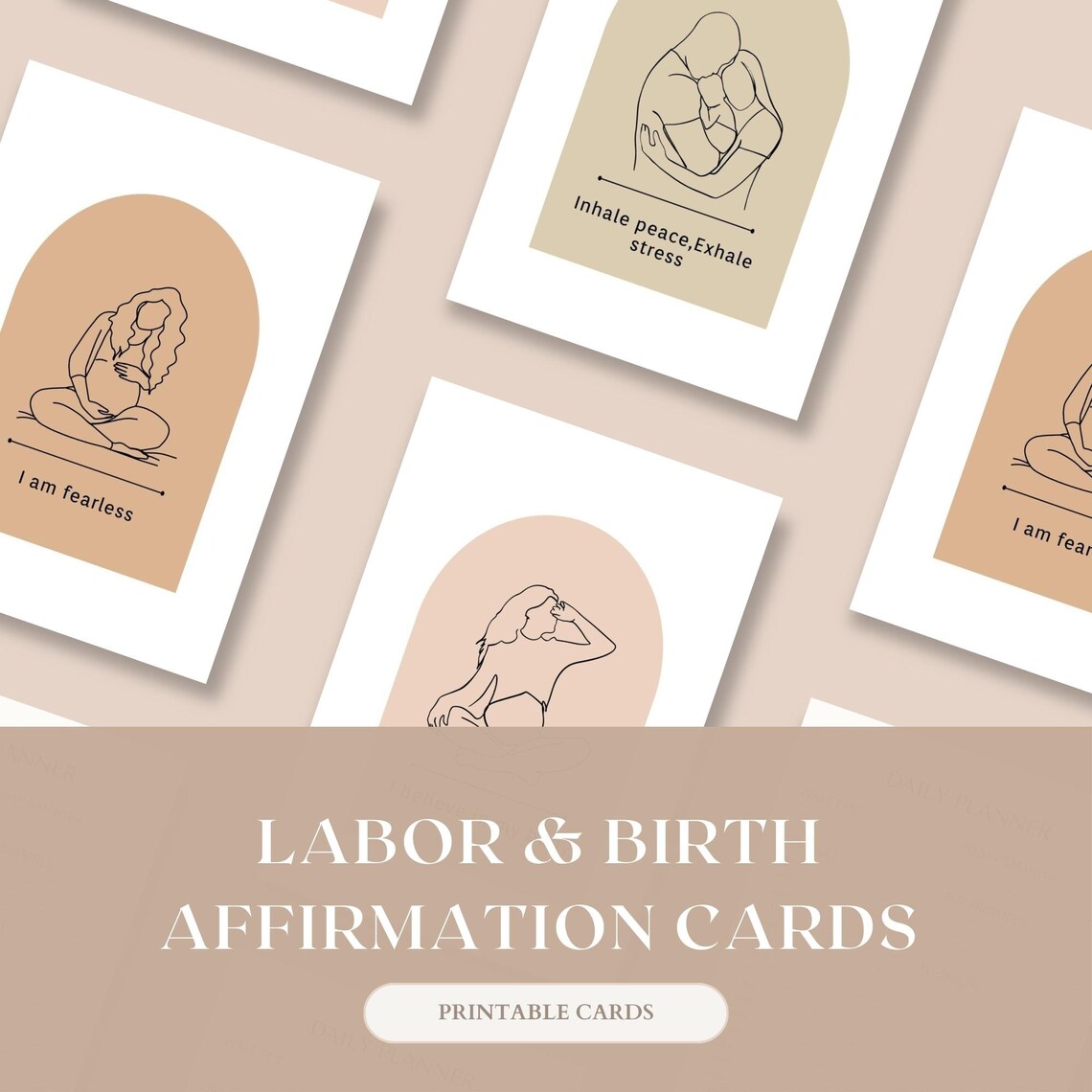 20 Printable Birth Support Cards for Labor, Mindful Birthing ...