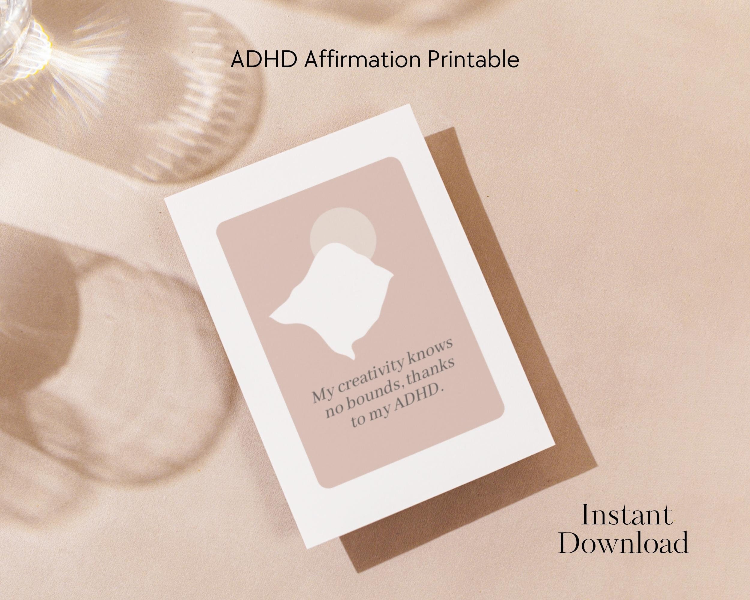 50 Printable ADHD Affirmation Cards, Positive Affirmations for ADHD ...