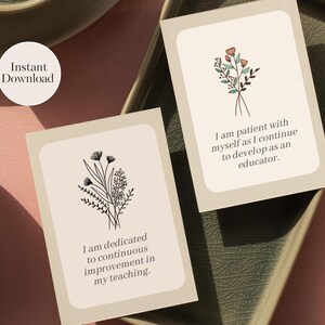 50+ Teacher Affirmation Printable Cards, Motivational Teacher Mantras ...