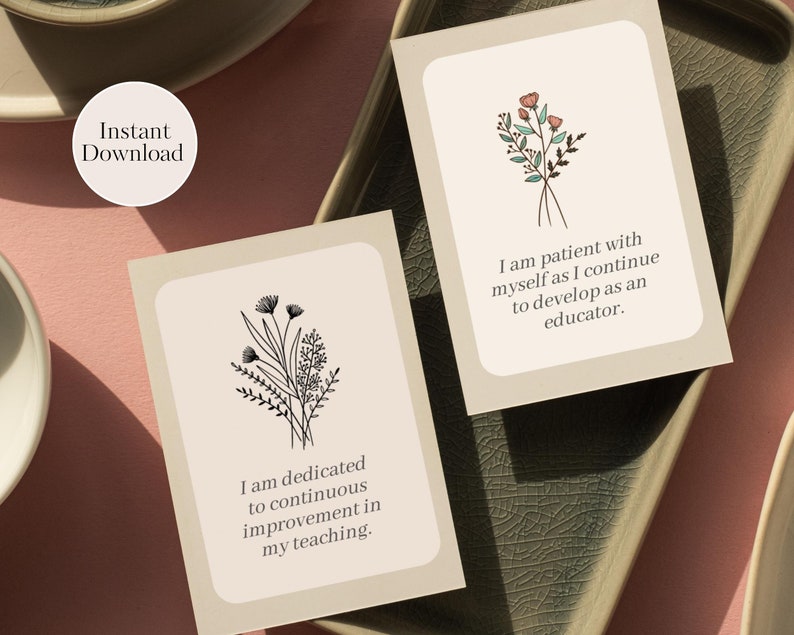 50 Teacher Affirmation Printable Cards, Motivational Teacher Mantras ...