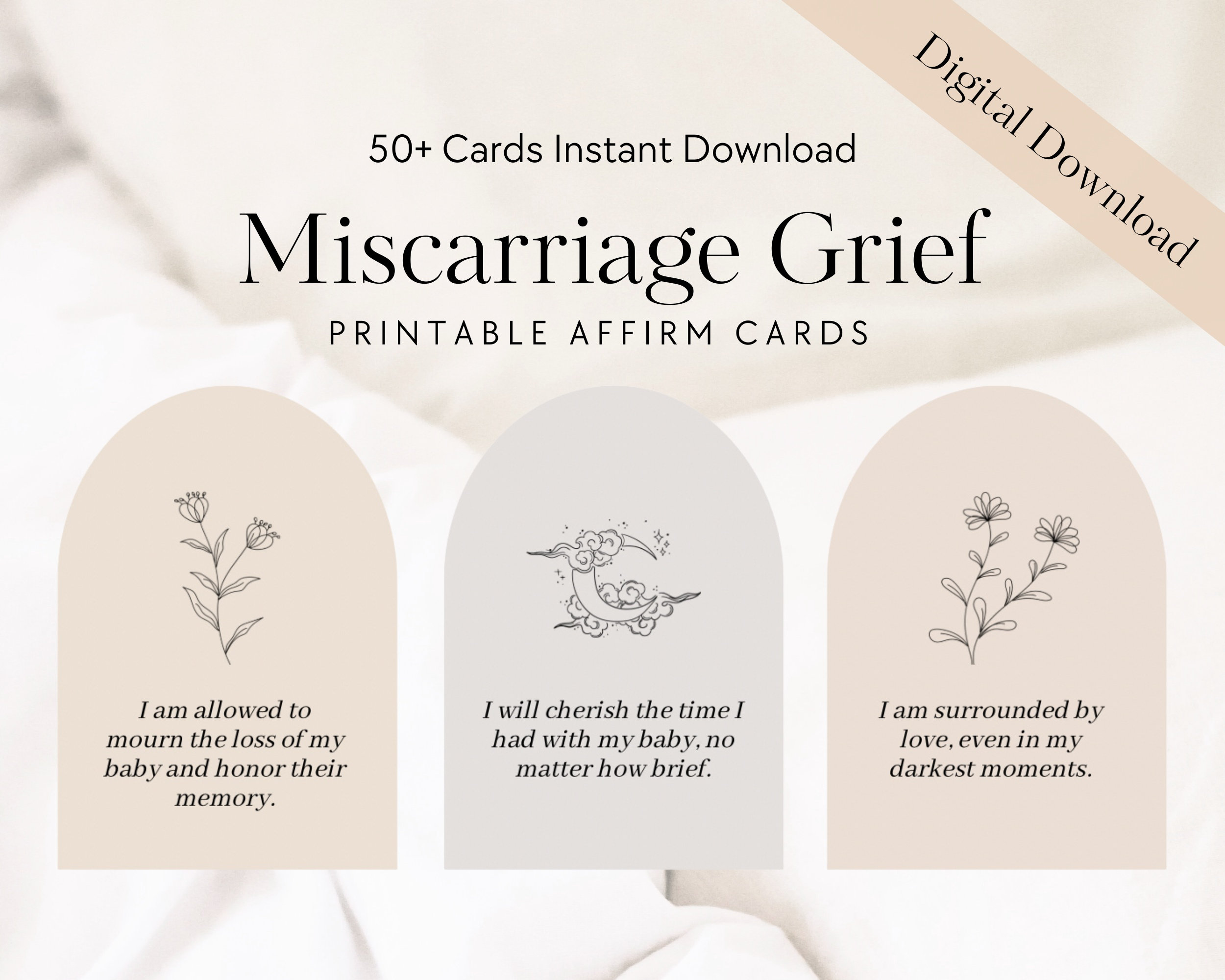 Miscarriage Affirmation Cards, Pregnancy Loss Support Gift, Grief Cards ...
