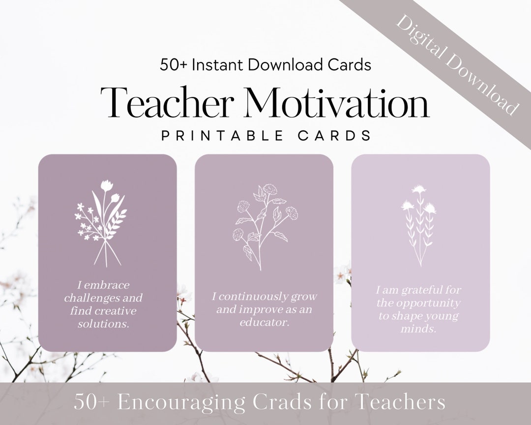 50+ Teacher Encouragement Cards, Affirmation Cards for Teachers ...