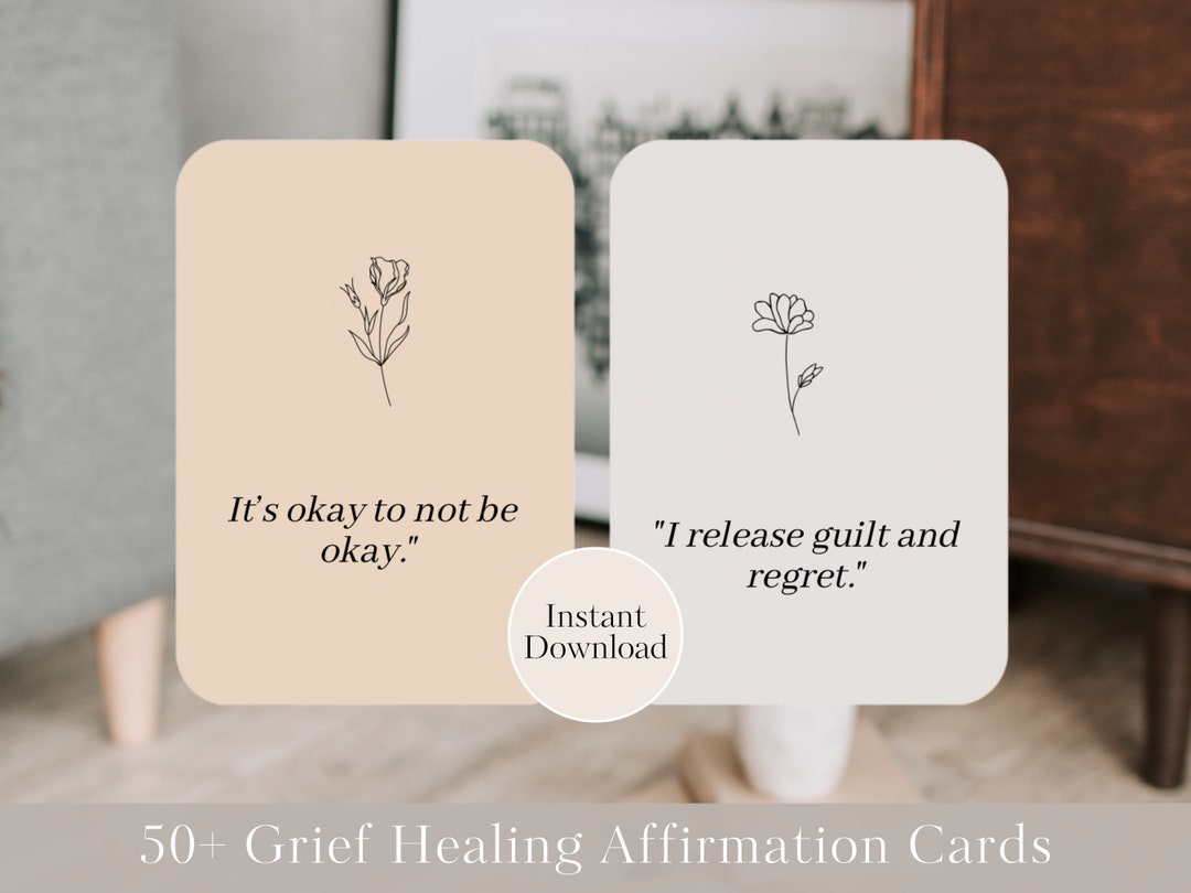 50 Grief Affirmation Card for Loss, Printable Comfort Cards, Healing ...